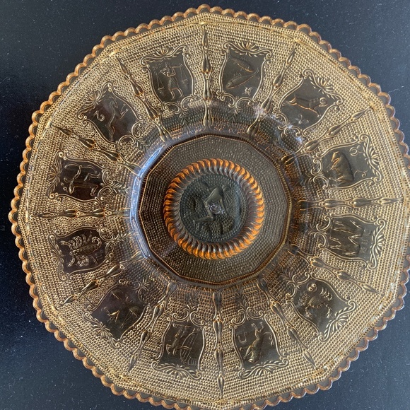 Imperial Glass | Dining | Rare Zodiac Vintage Amber Imperial Glass Dish ...
